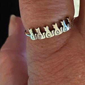 925 Silver Cat Family Ring,cat Ring,cat Lover Gift,animal Ring,family ...