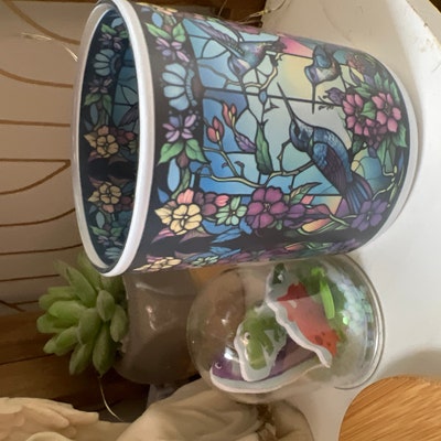 Hummingbird Stained Glass Designed Battery Operated Tea Light Holder - Etsy