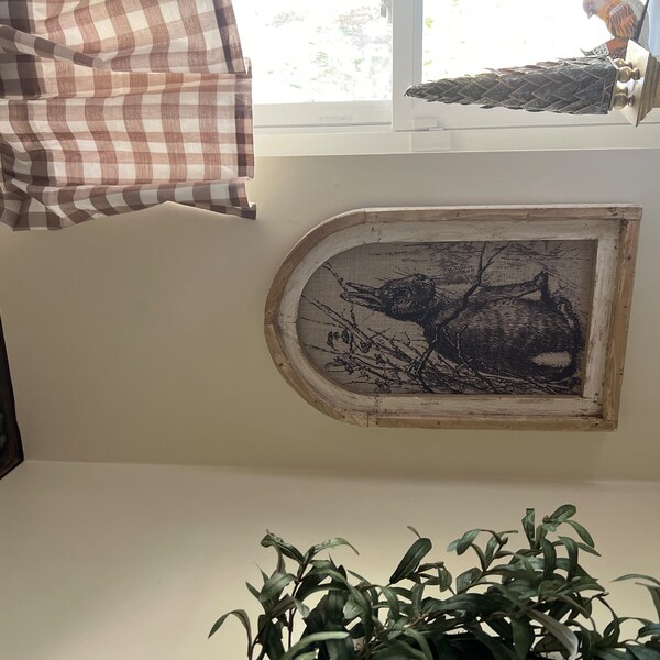Bunny Wall Art | 14" X 22" | Arch Window Frame | Rabbit Decor | Spring ...