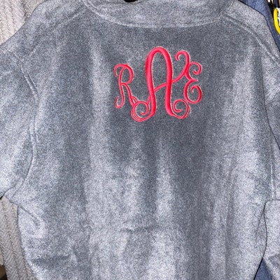 Monogrammed Full Zip Jacket, Monogrammed Fleece Jacket, Personalized ...