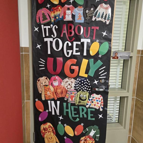 Ugly Christmas Sweater Bulletin Board Kit: Retro Classroom Decor ...