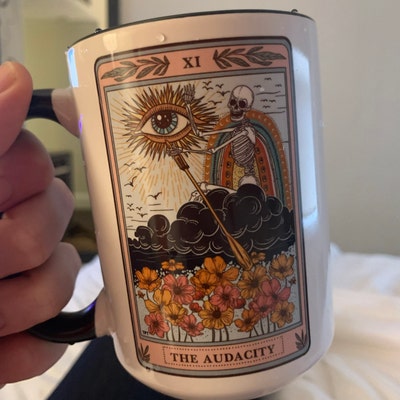 Audacity Tarot Card Mug, Occult Skeleton Tarot Card Coffee Mug, the ...