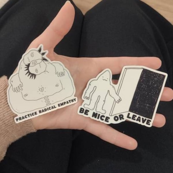 Socially Awkward Disguised Alien Head Sticker, Funny Introvert Sticker ...