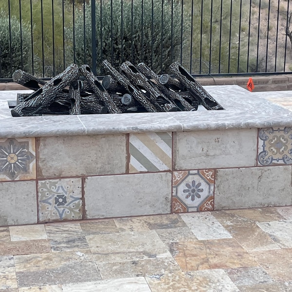 Custom Handmade Set of 7 Fireplace Steel Logs for Gas or Propane Fire ...