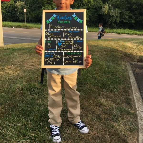 Reusable Back to School Chalkboard, First Day of School Sign ...