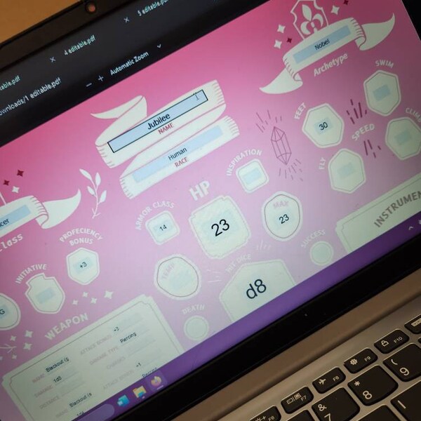 Dnd Journal Goodnote Dnd Digital Journal Girly Dnd Character Sheet DND ...