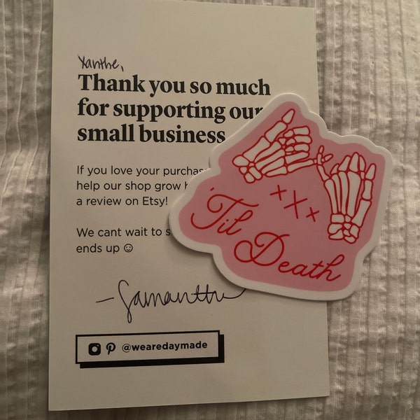 CUSTOM 'til Death Sticker, Wedding Favors, Takeaways for Gothic Themed ...