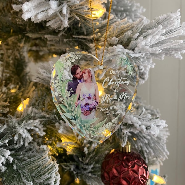 Custom Photo Memorial Ornament 2024, Memorial Day Glass Ornament, Dad ...