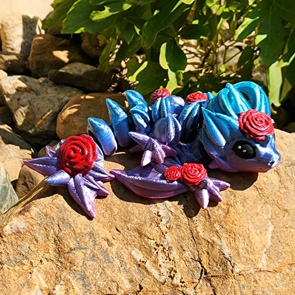 Tiny Rose Wyvern, Cinderwing3d, STL File for 3D Printing, STL Print Files, Articulating Flexi ...