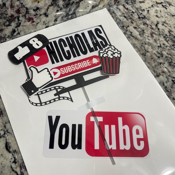 Youtube Cake Topper, Social Media Birthday Theme, Youtube Cupcake ...