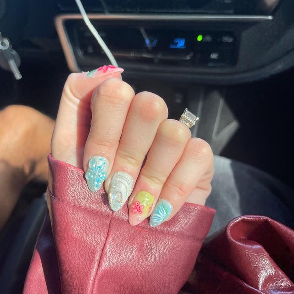 114 chicken Wings Kawaii Cute Chicks Egg Flowers Press on Nails Custom ...