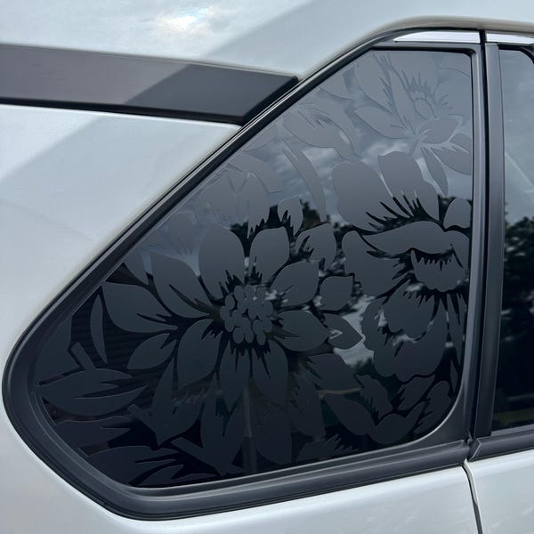 Fits 2019-2025 Toyota RAV4 Rear Side Window Floral Flowers Decal ...