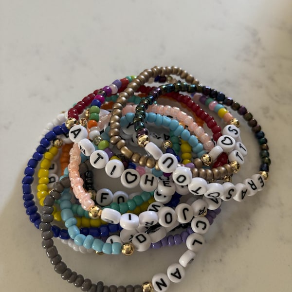 Personalized Cheer Gifts for Team in Bulk, Beaded Bracelet, Team Gifts ...