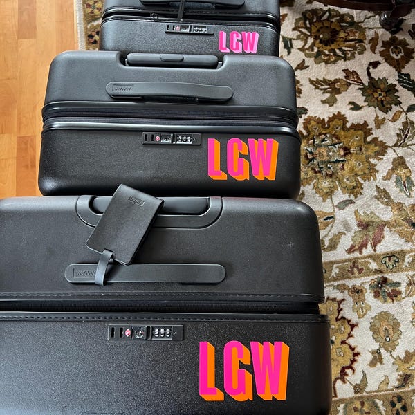 Luggage Sticker, Double Layer Vinyl Monogram Decal Sticker, Monogram ...