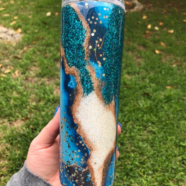 Teal and Gold Agate Borders, Digital Watercolor Geode PNG Overlays With ...