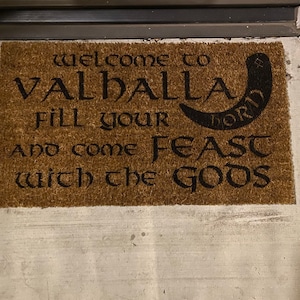 Welcome to Valhalla Door Mat / Doormat / Viking Gift / Pagan Gift ...