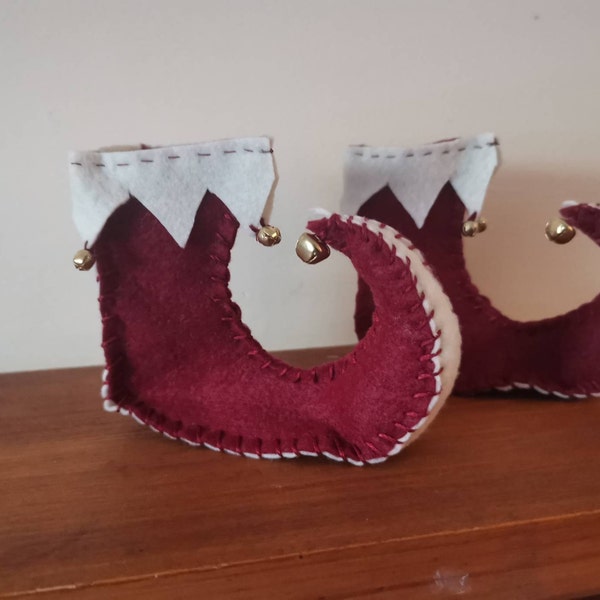 Elf Clothes, Elf Shoes, Christmas Decoration, Pair of Small Elf Shoes ...