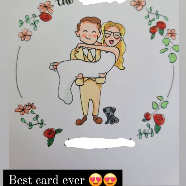 Custom, Hand-drawn Wedding Card - Etsy
