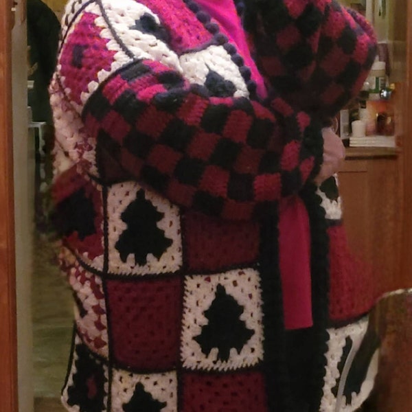 Christmas Crochet Cardigan Pattern: PDF Crochet Cardigan Pattern, Holiday Sweater, Size ...