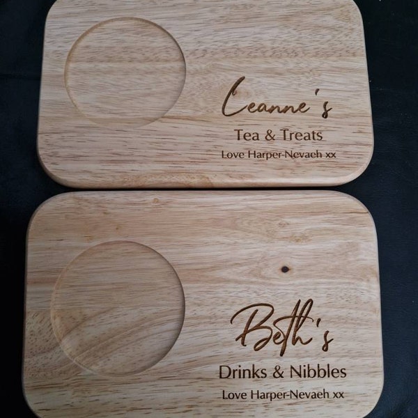 Personalised Tea and Biscuit Board, Coffee and Cake Board, Treat Board ...