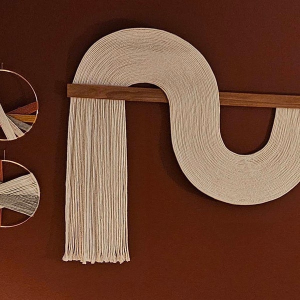 Ocean Cross Overlay Yarn Wall Hanging / Hoop Wall Decor / Macrame Wall ...