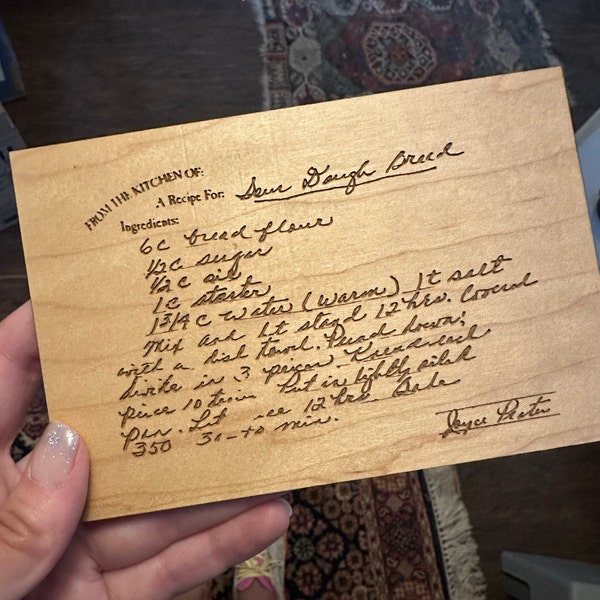 Recipe Cards, Handwritten Engraved Recipe, Custom Fridge Magnet ...