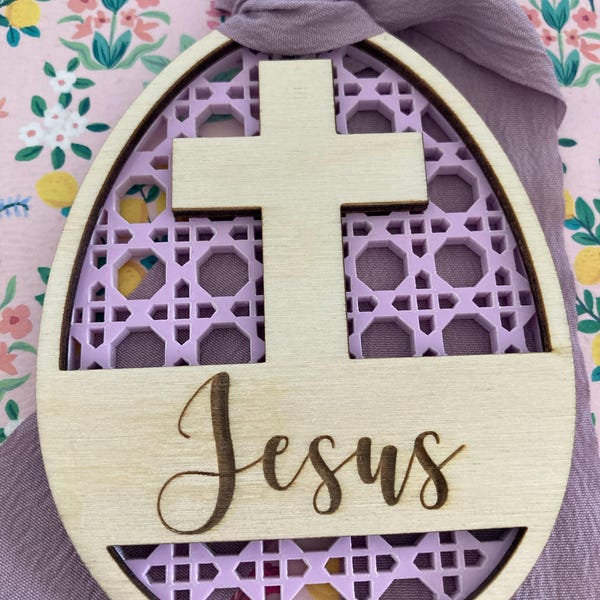 Easter Basket Tag With Bible Verse- Cross Easter Basket, Religious ...