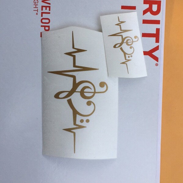 Heartbeat Music Note Decal, Heartbeat Car Decal, Music Gift Ideas ...