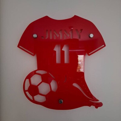 Personalised Acrylic Football Bedroom Decor Sign Plaque Various Sizes ...