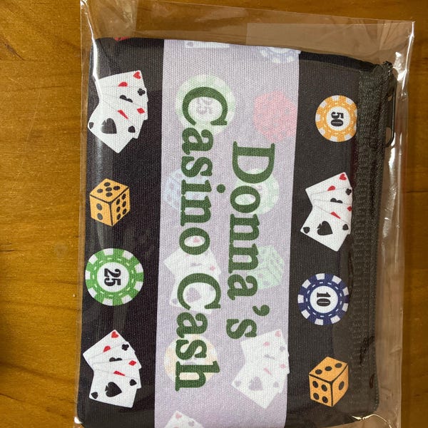 Casino Cash Coin Purse, Credit Card Pouch, Personalized Gift, Slot ...