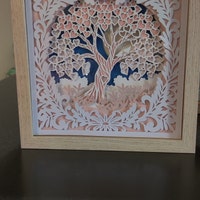 Heart Tree Papercut Shadowbox Template, 7 Layers 3D Paper Lightbox, Diy ...