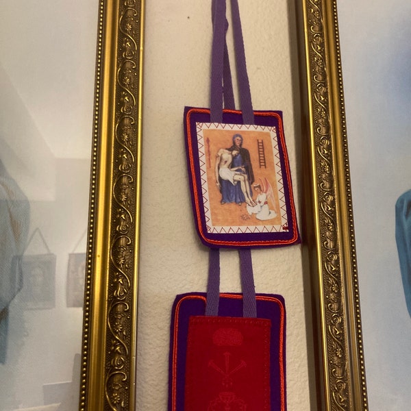 Purple Scapular of Benediction and Protection Made of WOOL Precisely to ...