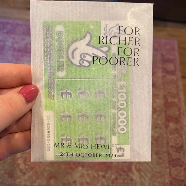 Any Design Personalised Wedding | Personalised Wedding Scratch Card ...