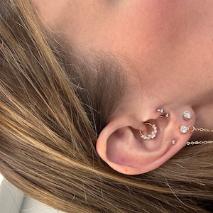 16G Gold Daith Jewelry Cute Daith Earring Clicker Butterfly CZ Daith ...