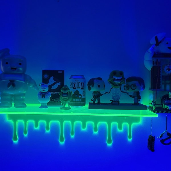 22" Groovy Neon Drip Shelf, Decorative Wall Shelf 22"l X 8"d X 6.25"h ...