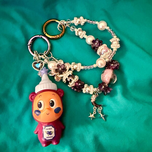 Cute Pop Beans Keychain | Quality Beads Phone Charm| Bag Charm|mini ...