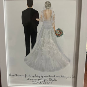 Personalized Bride and Dad Portrait Art DIGITAL Father of the Bride ...
