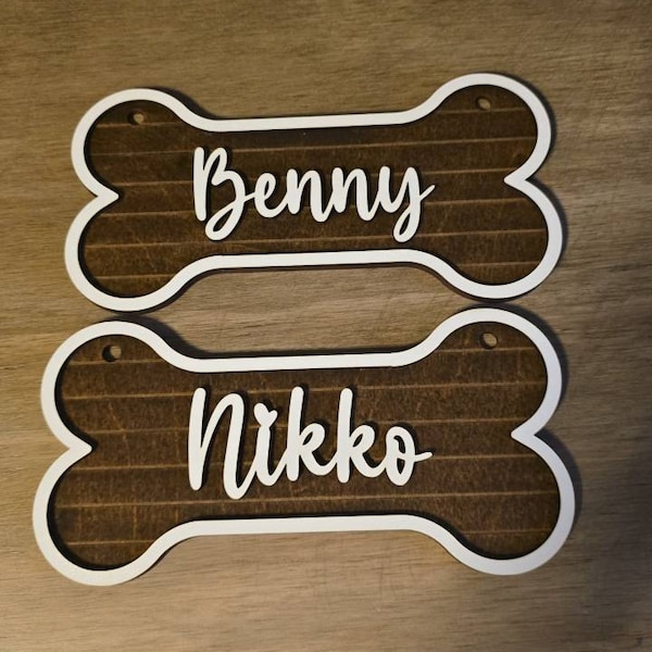 Wooden Dog Name Tag, Dog Kennel Sign, Personalized Pet Tag, Dog Room ...