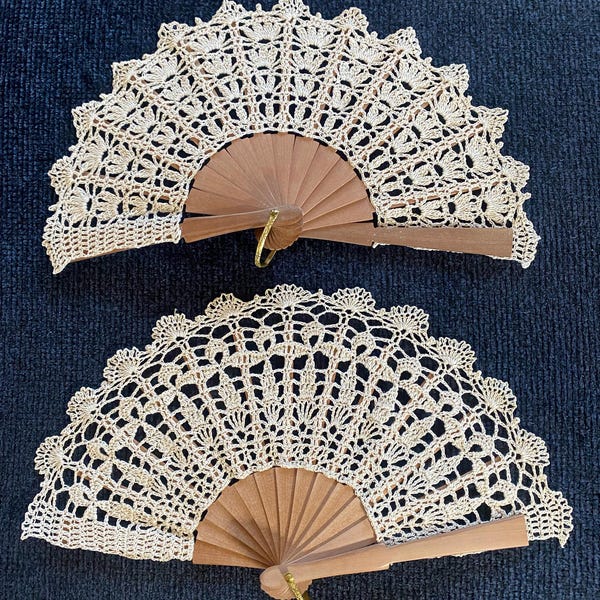 Crown of Petals Crochet Hand Fan Kit - Crochet Kit - Hand Fan - Crochet ...