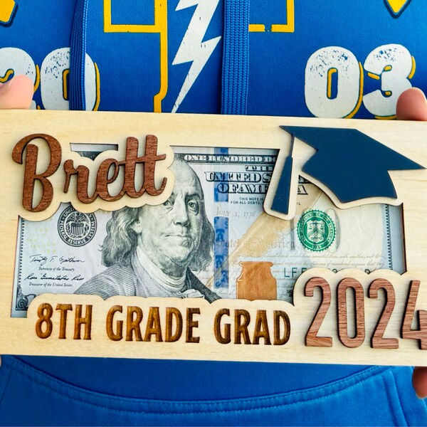 Personalized 8th Grade Graduation Money Holder, Middle School ...