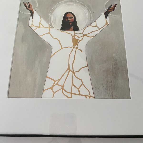 Kintsugi Christ Art Print: 'broken for Us' Painting - Etsy