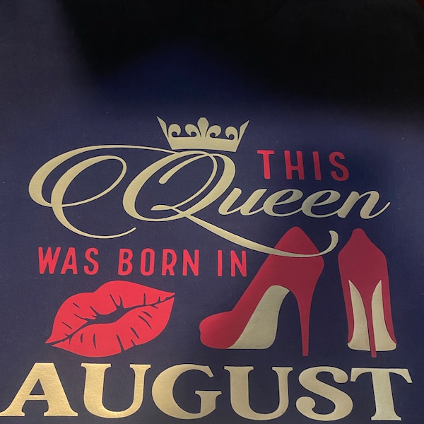 This Queen Was Born in August SVG PNG PDF, Birthday Queen Svg, August ...