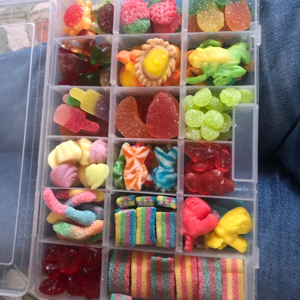 Large Gummi Candy Tackle Box, Rainbow Sweet & Sour Gummies, Gift - Etsy