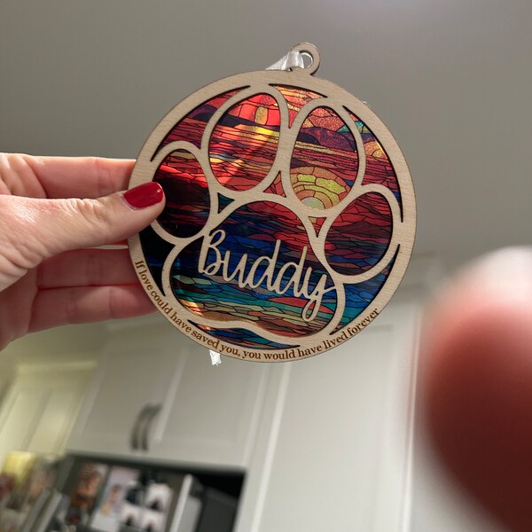 Rainbow Bridge Pet, Sun Catcher, Suncatcher Pet Memorial, Personalized ...