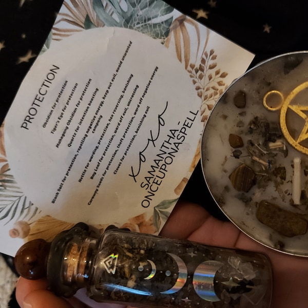 Witches Spell Bottle and Spell Candle Gift Set Love Intuition ...