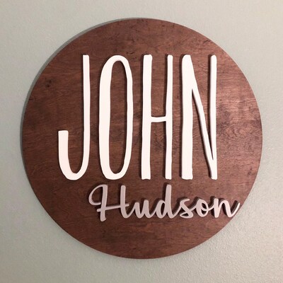 30 Custom Name Sign Custom Round Wood Sign Custom - Etsy