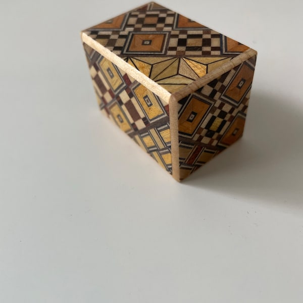 Japanese Puzzle Box 2 Sun Cube 4 Step Drawer Koyosegi, Walnut, Wood ...