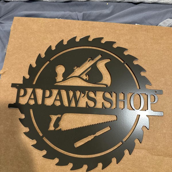 Wood Shop Sawblade Customized Monogram Metal Sign, Construction Trades ...