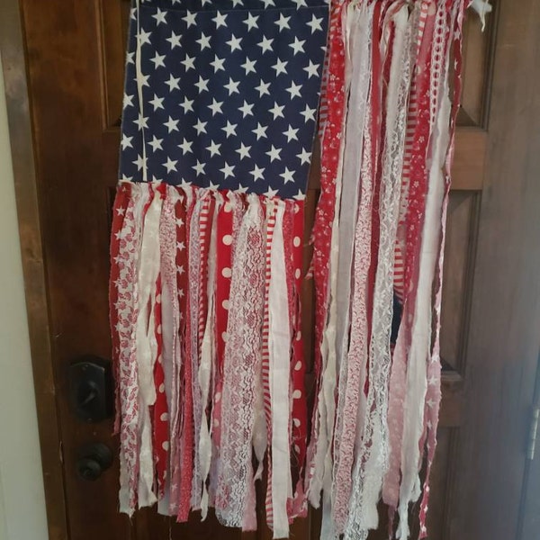 American Rag Ribbon Flag Americana Wall Hanging Porch Decor July 4th ...
