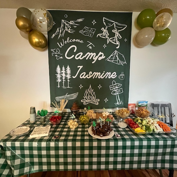 Custom Camp Bach Tapestry Personalized Camping Bachelorette Banner ...